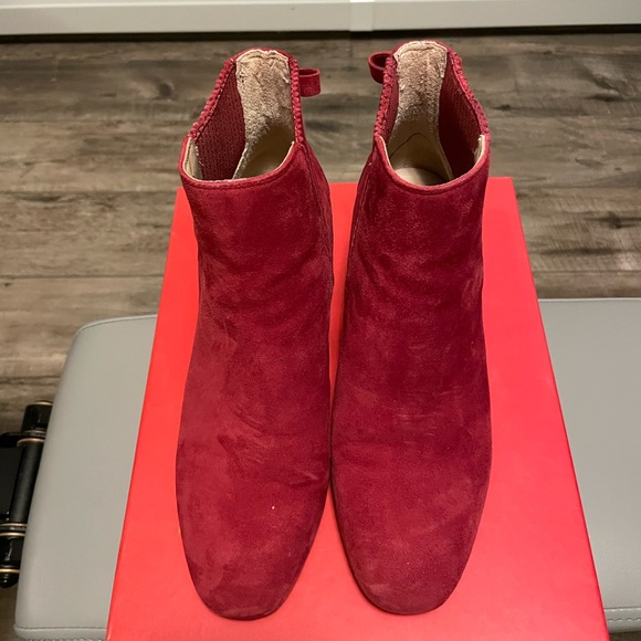 kate spade | Shoes | Kate Spade Red Suede Ankle Booties | Poshmark